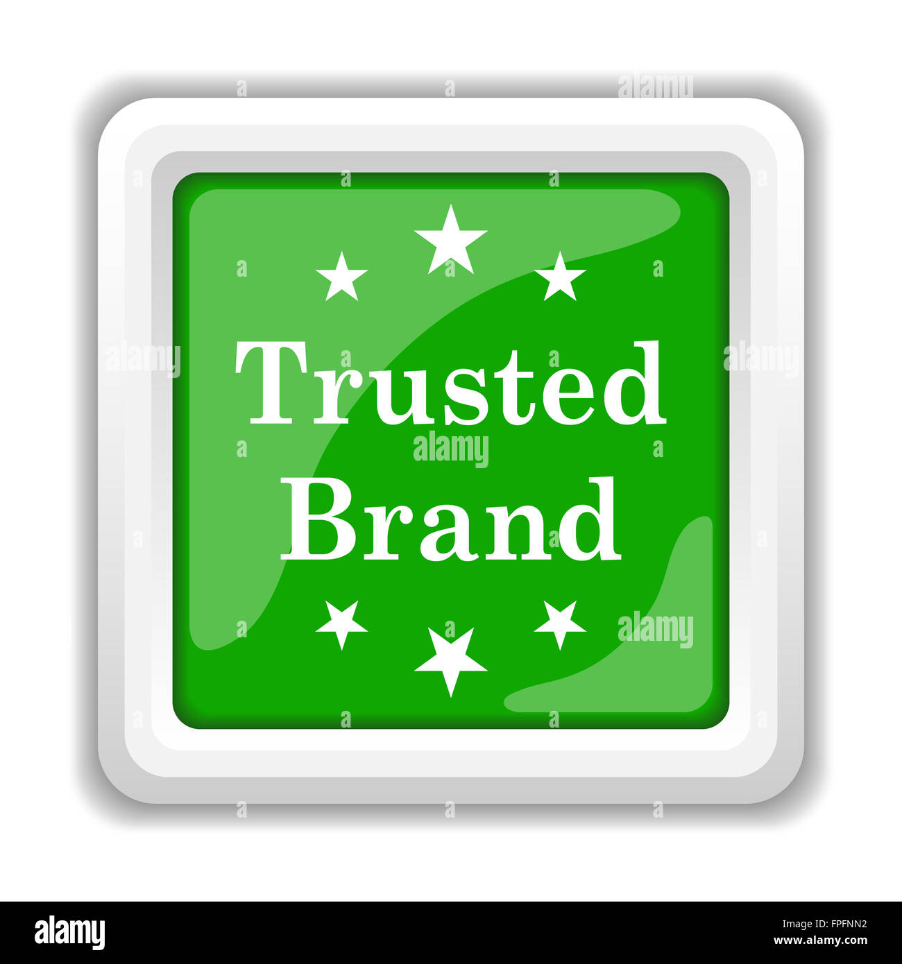 Trusted brand icon. Internet button on white background Stock Photo - Alamy