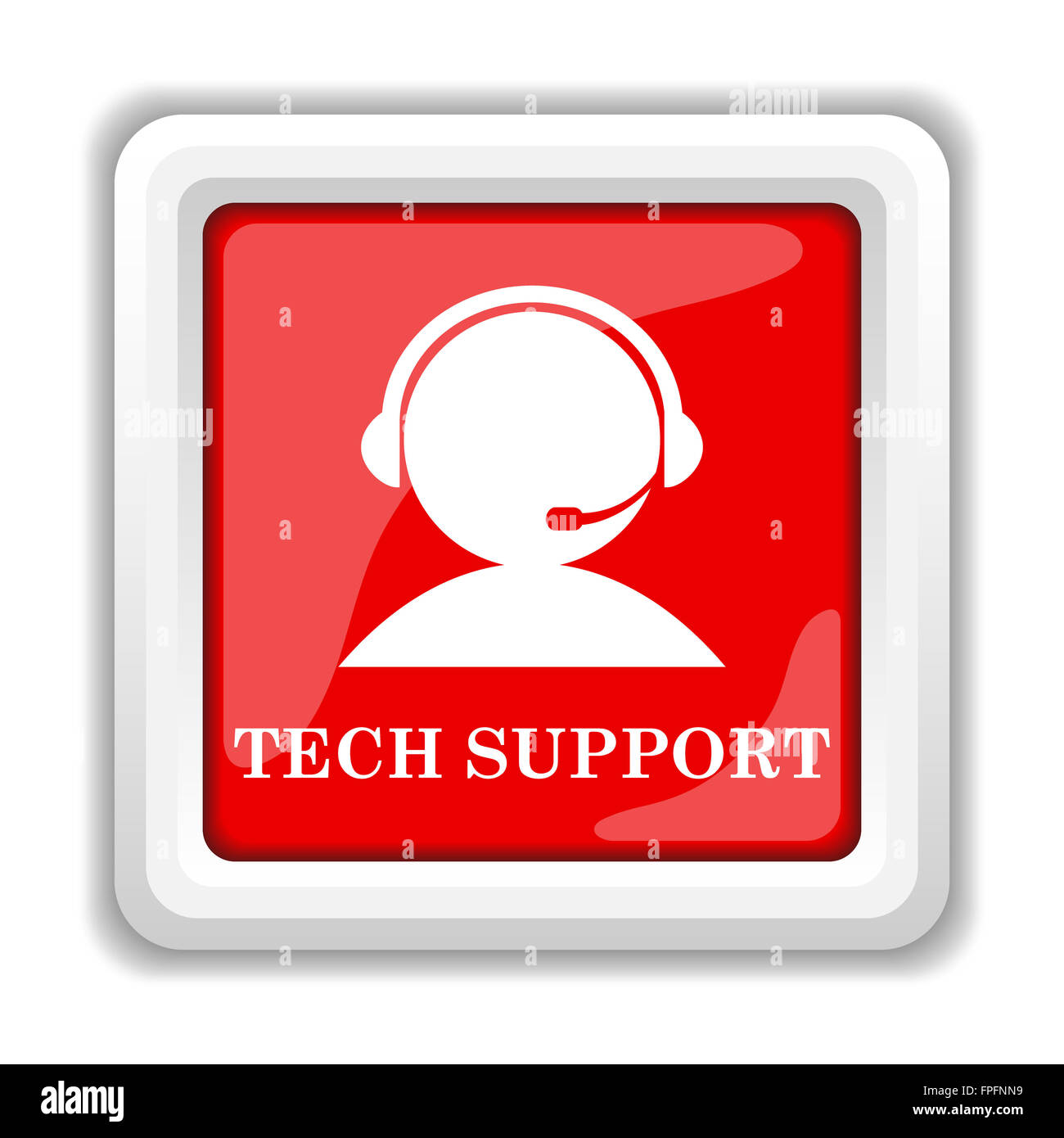 Tech support icon. Internet button on white background Stock Photo - Alamy