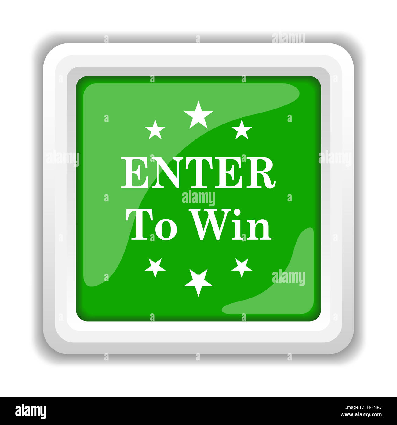 Enter to win icon. Internet button on white background Stock Photo - Alamy