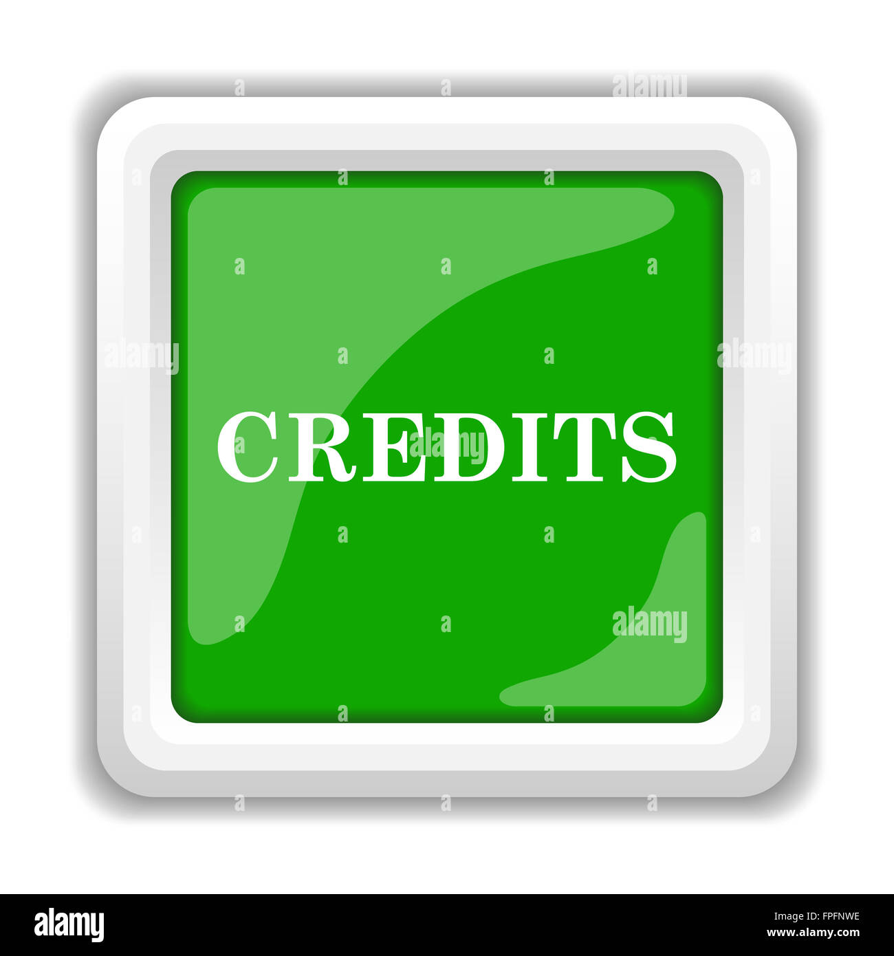 Credits icon. Internet button on white background Stock Photo - Alamy
