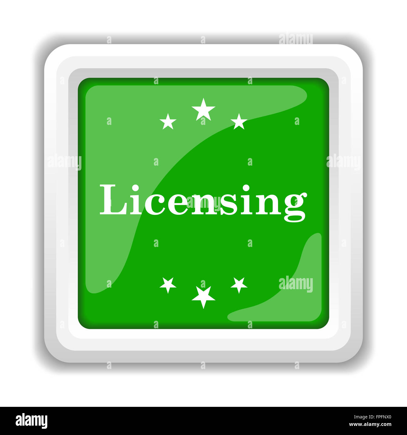Licensing icon. Internet button on white background Stock Photo - Alamy