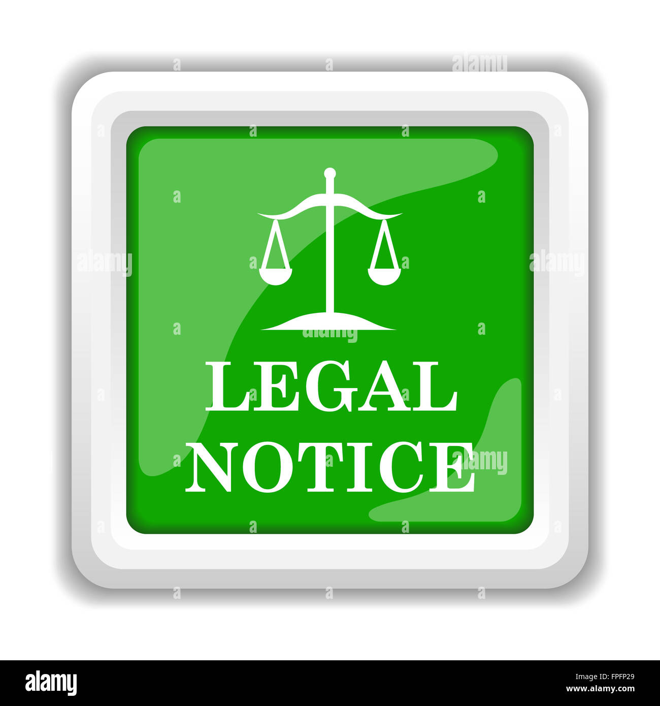 Legal notice icon. Internet button on white background Stock Photo - Alamy