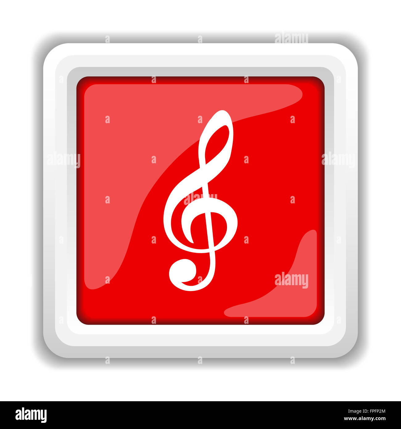 Musical note icon. Internet button on white background Stock Photo - Alamy