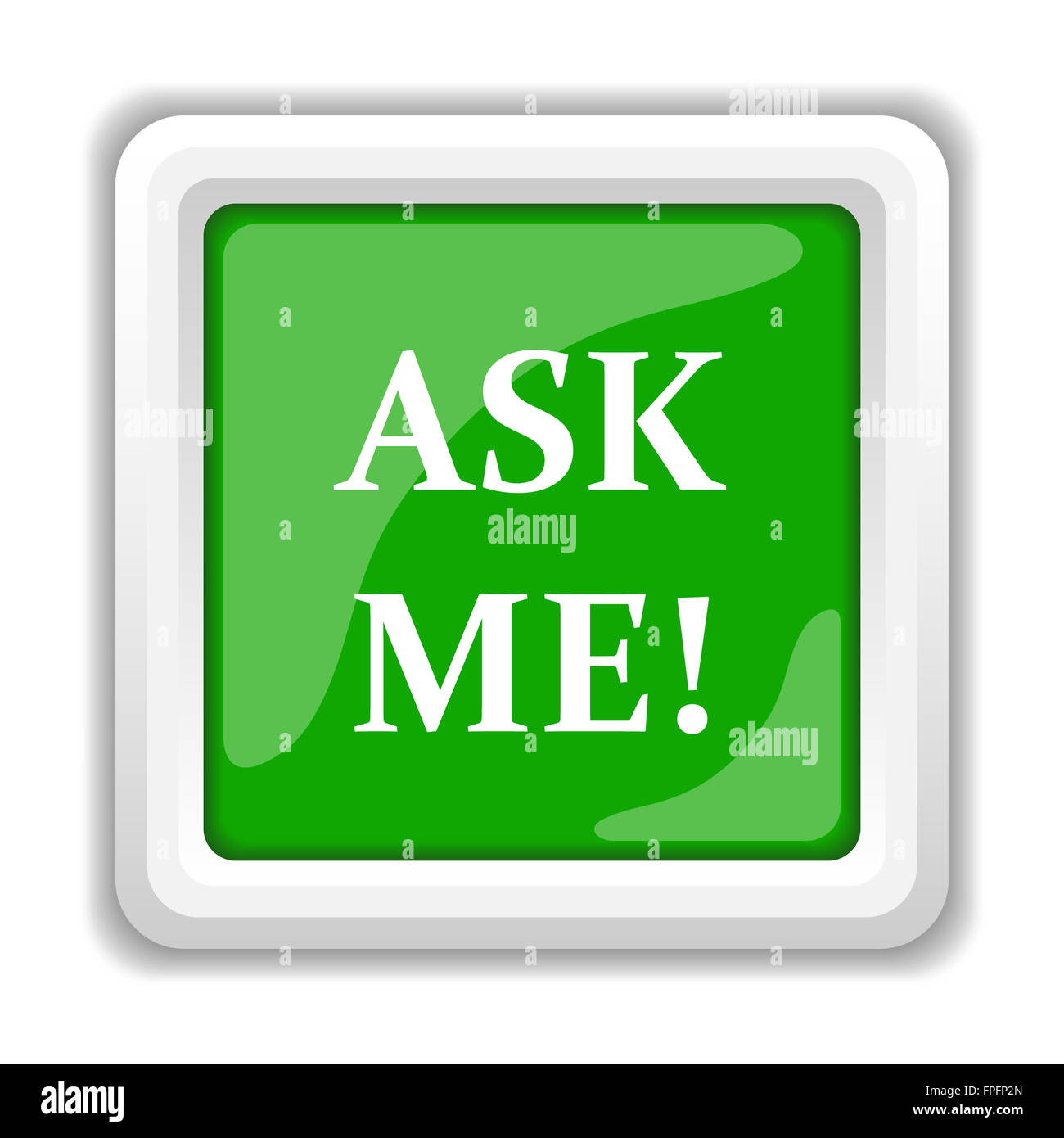 Ask me icon. Internet button on white background Stock Photo - Alamy