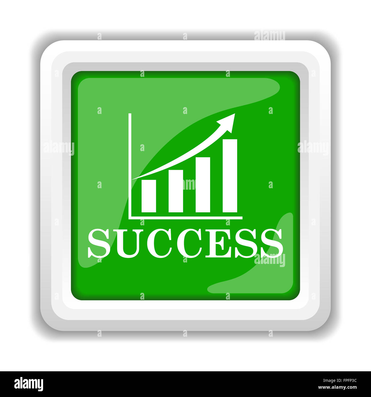 Success icon. Internet button on white background Stock Photo - Alamy