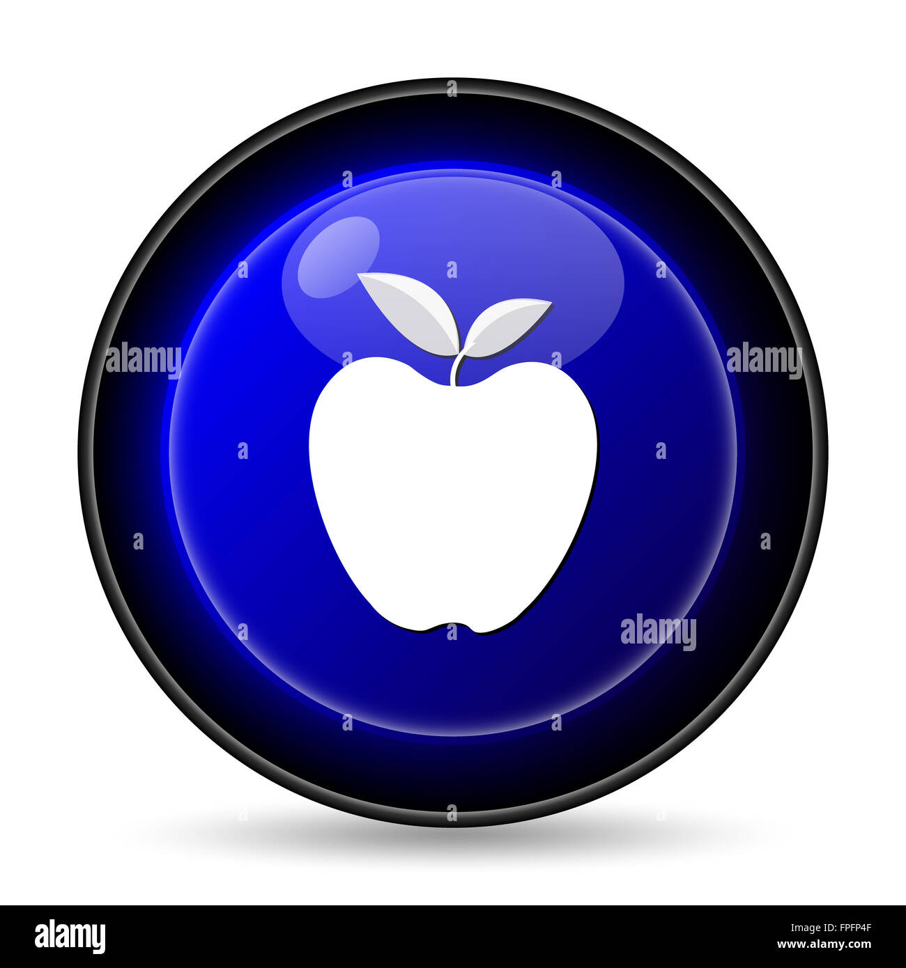 Apple icon. Internet button on white background Stock Photo - Alamy