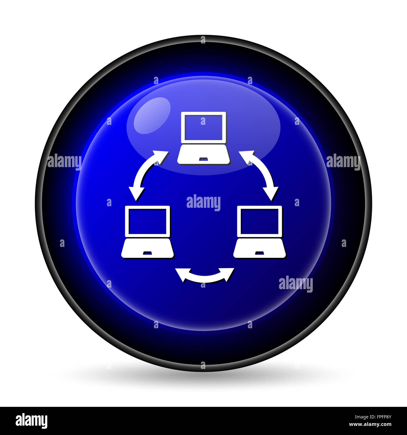 Computer network icon. Internet button on white background Stock Photo ...
