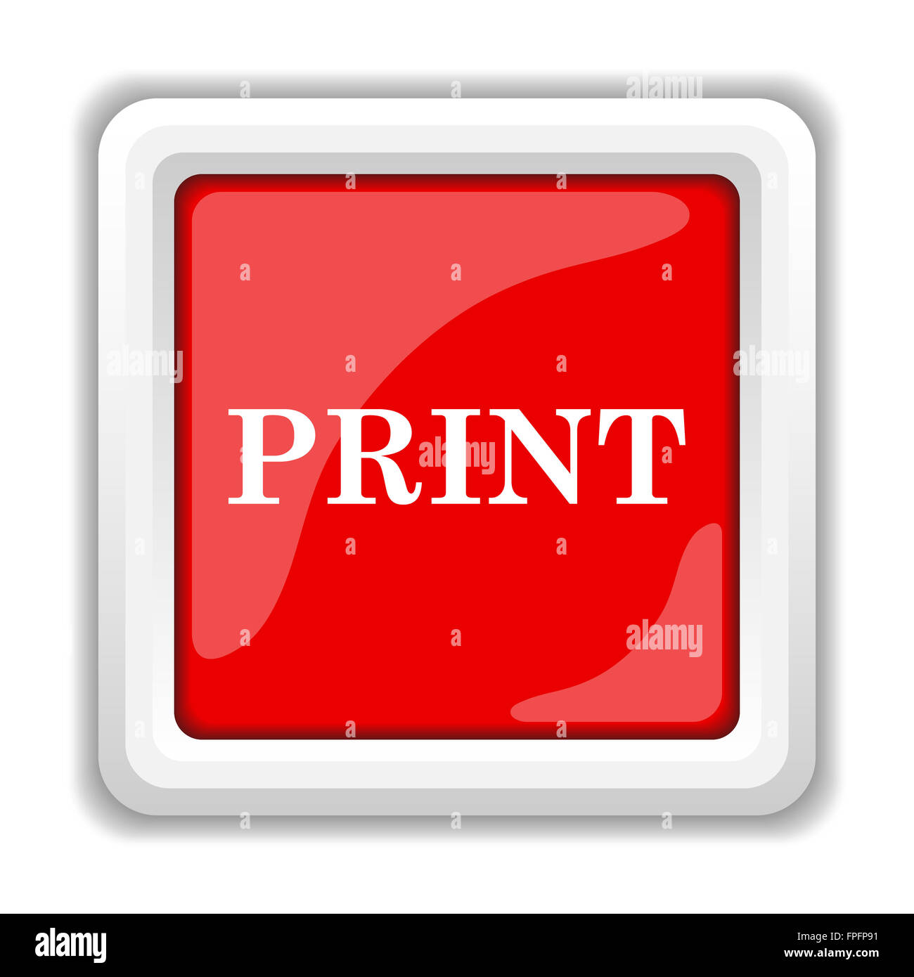 Print icon. Internet button on white background Stock Photo - Alamy