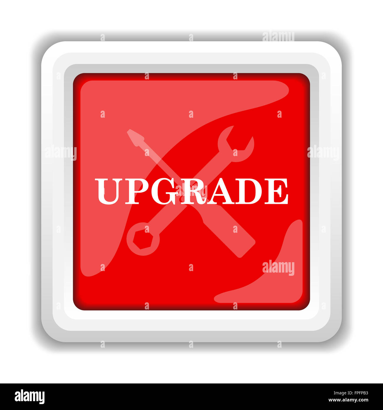 Upgrade icon. Internet button on white background Stock Photo - Alamy