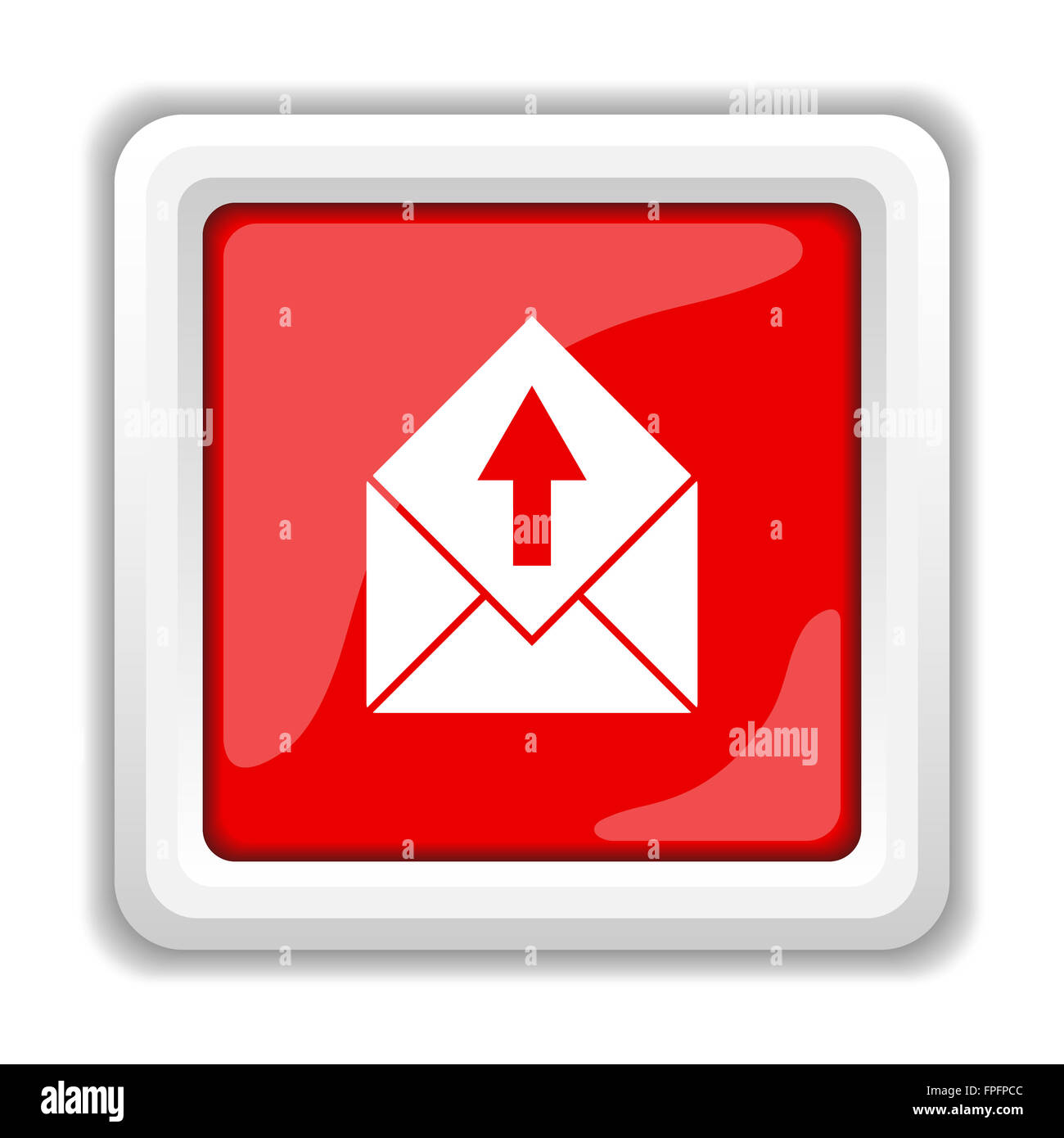 Send e-mail icon. Internet button on white background Stock Photo - Alamy