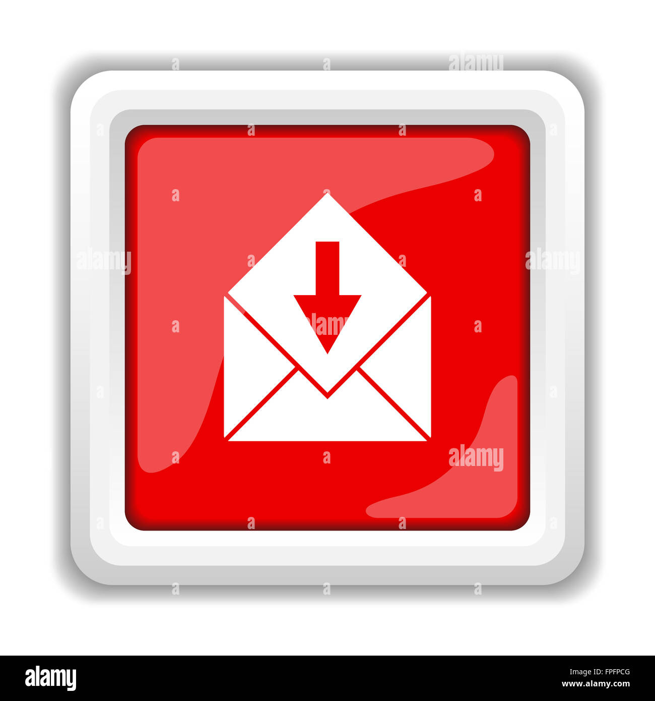 Receive e-mail icon. Internet button on white background Stock Photo ...