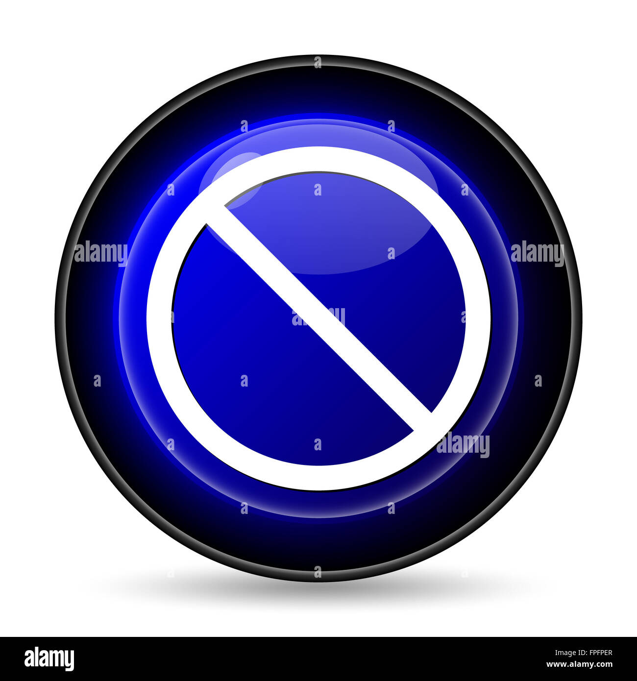Forbidden icon. Internet button on white background Stock Photo - Alamy