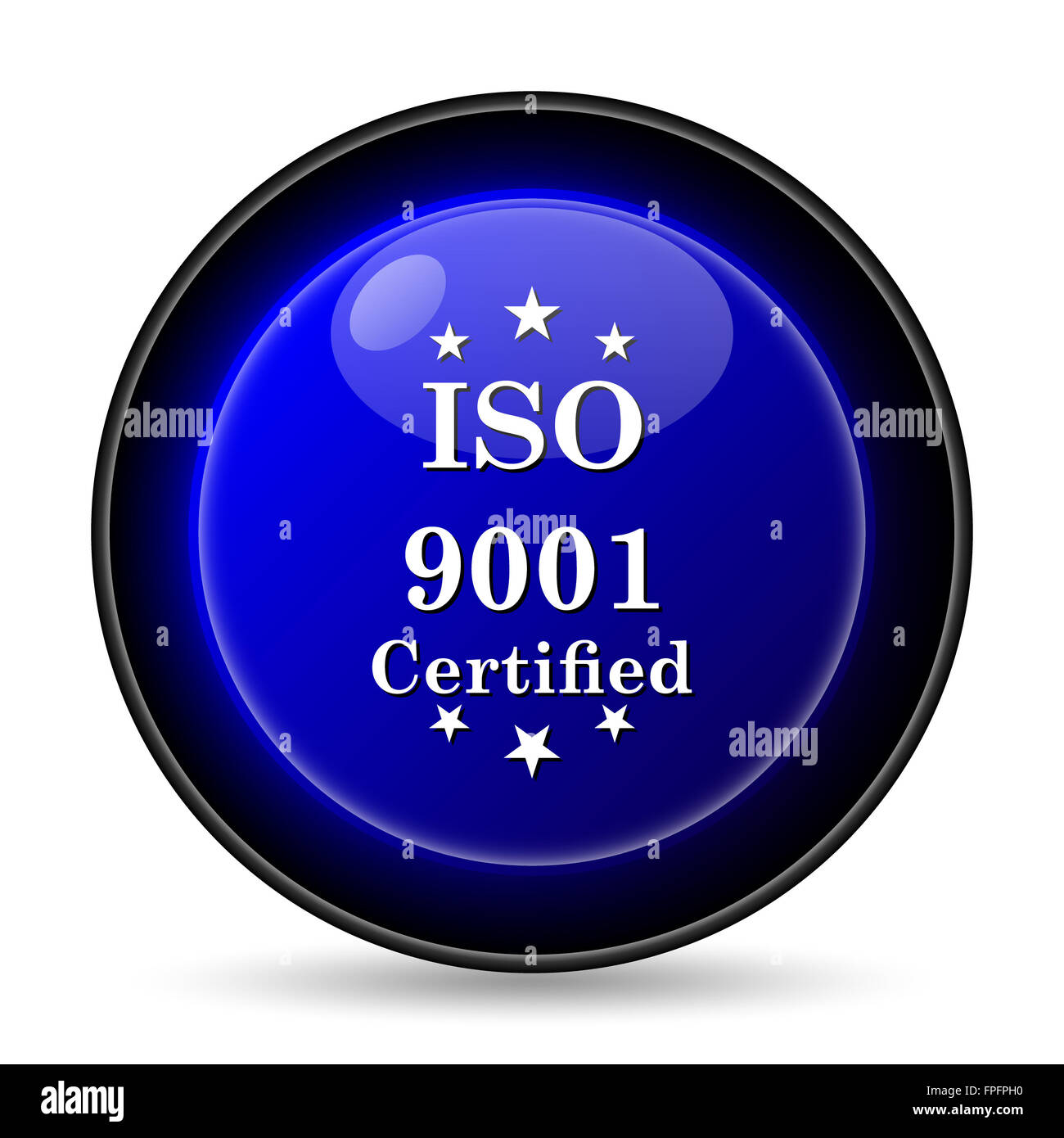ISO9001 icon. Internet button on white background Stock Photo - Alamy