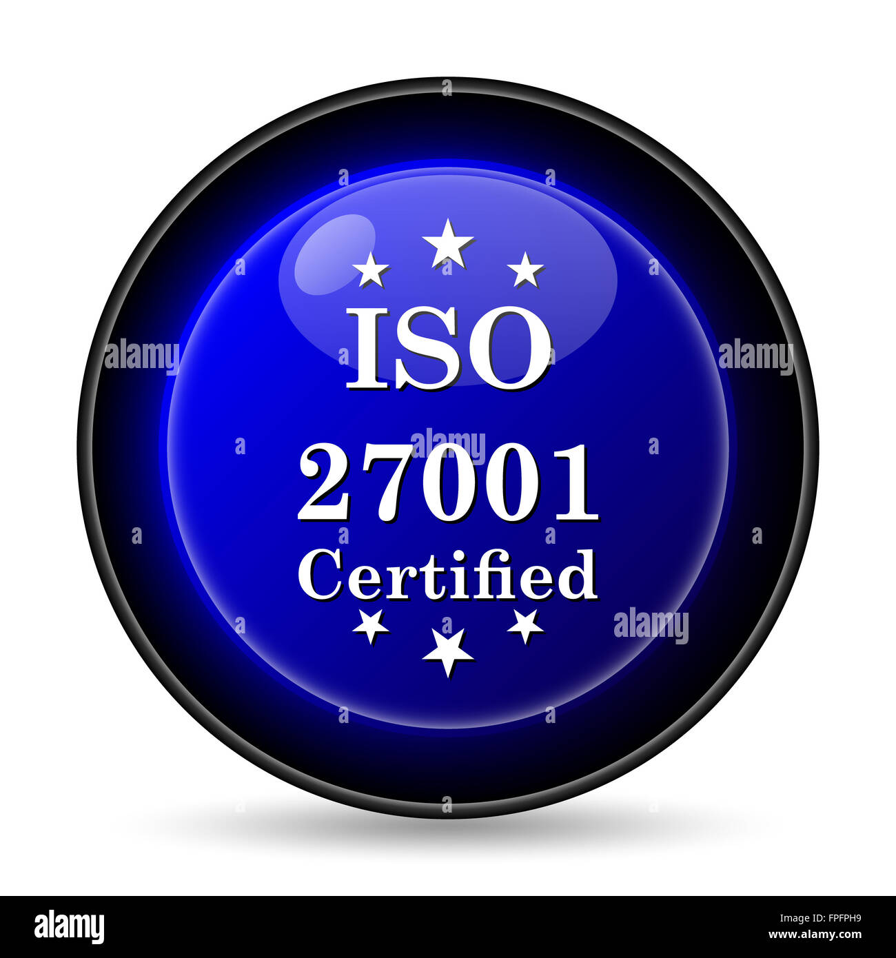 ISO 27001 icon. Internet button on white background Stock Photo - Alamy