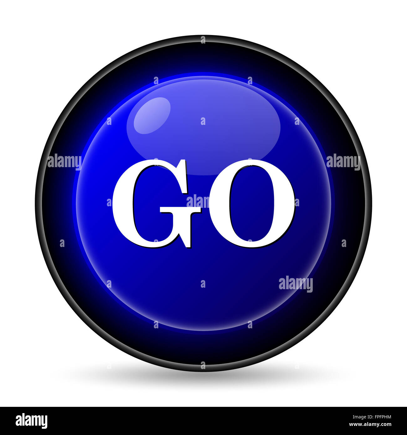 GO icon. Internet button on white background Stock Photo - Alamy
