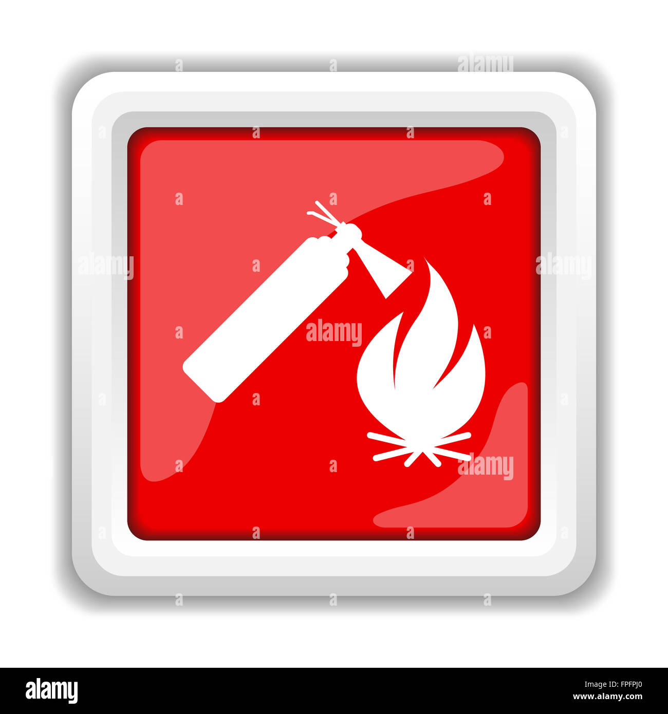 Fire icon. Internet button on white background Stock Photo - Alamy