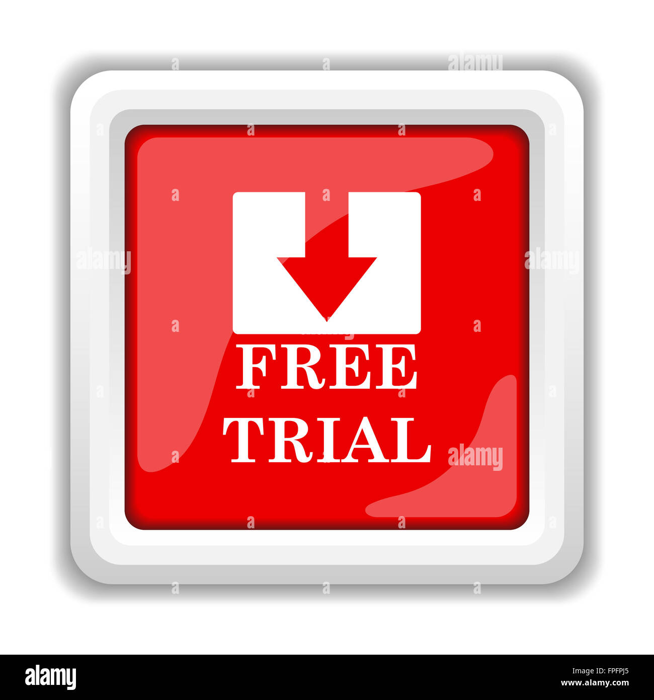 Free trial icon. Internet button on white background Stock Photo - Alamy
