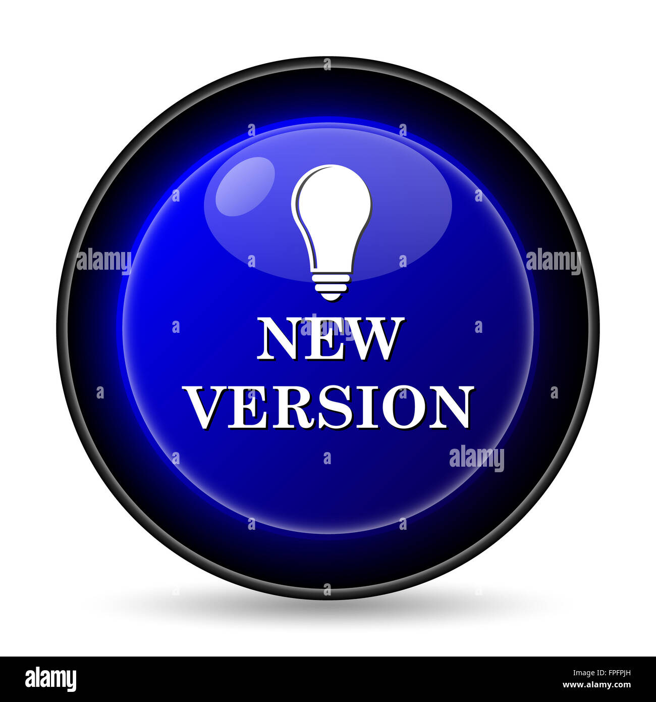 New version icon. Internet button on white background Stock Photo - Alamy