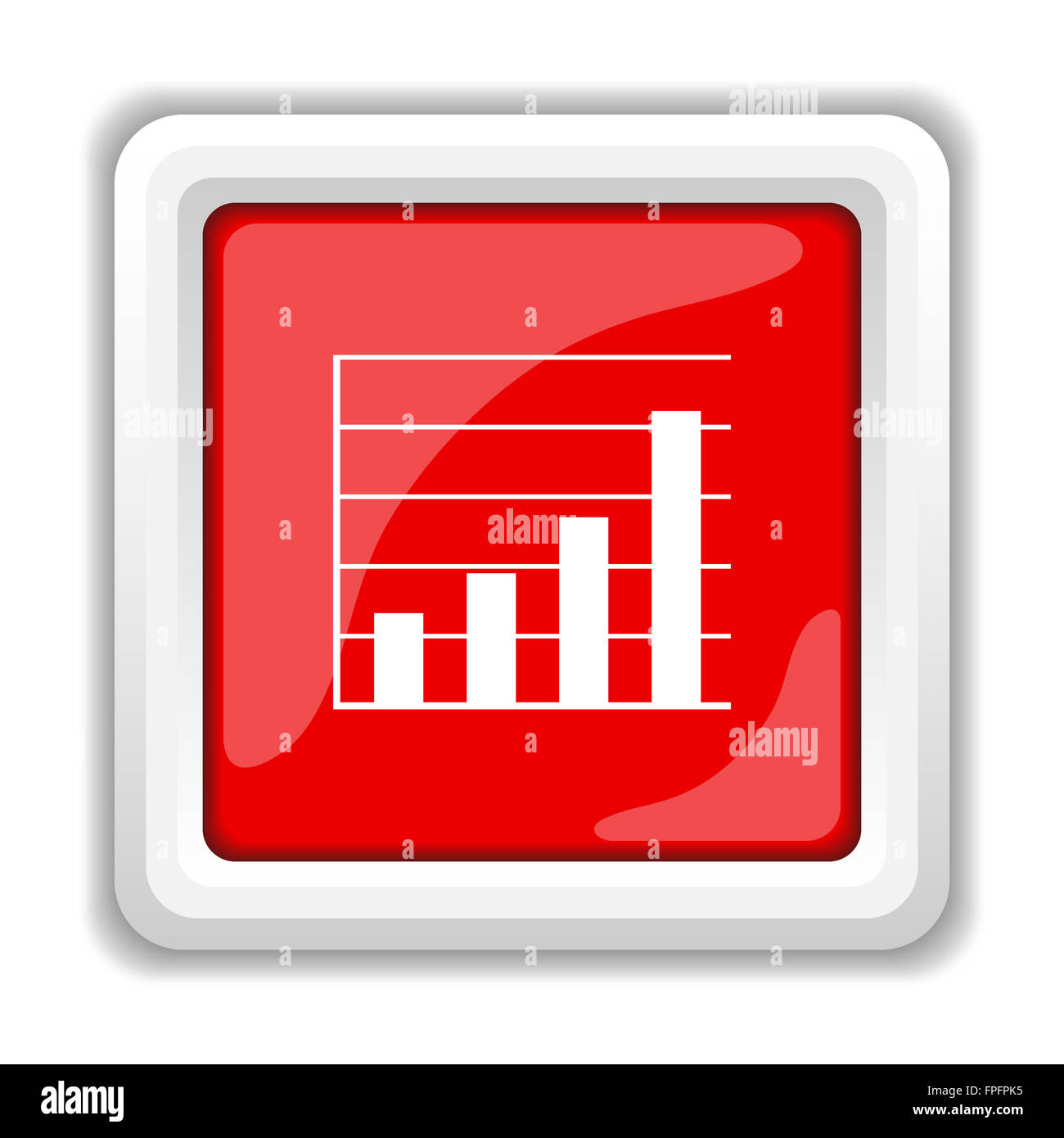 Chart bars icon. Internet button on white background Stock Photo - Alamy