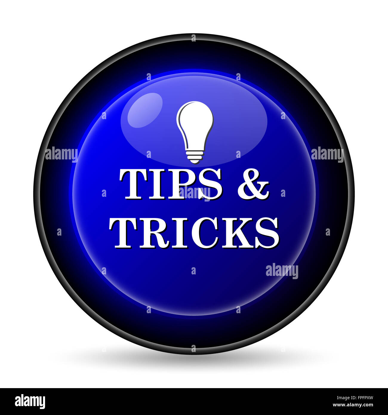 Tips and tricks icon. Internet button on white background Stock Photo ...