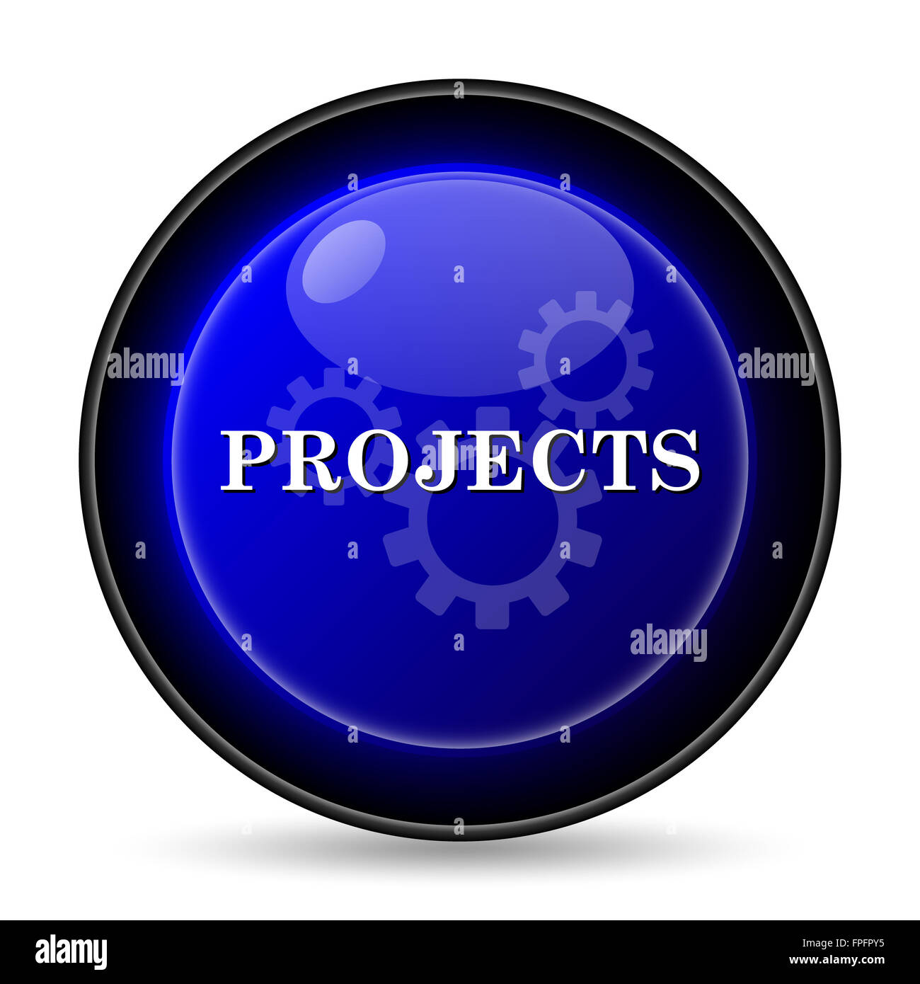 Projects icon. Internet button on white background Stock Photo - Alamy