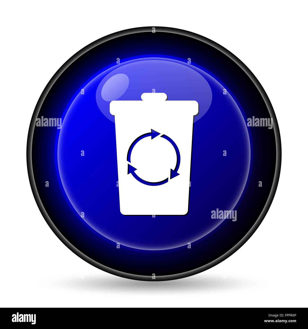 Recycle bin icon. Internet button on white background Stock Photo - Alamy
