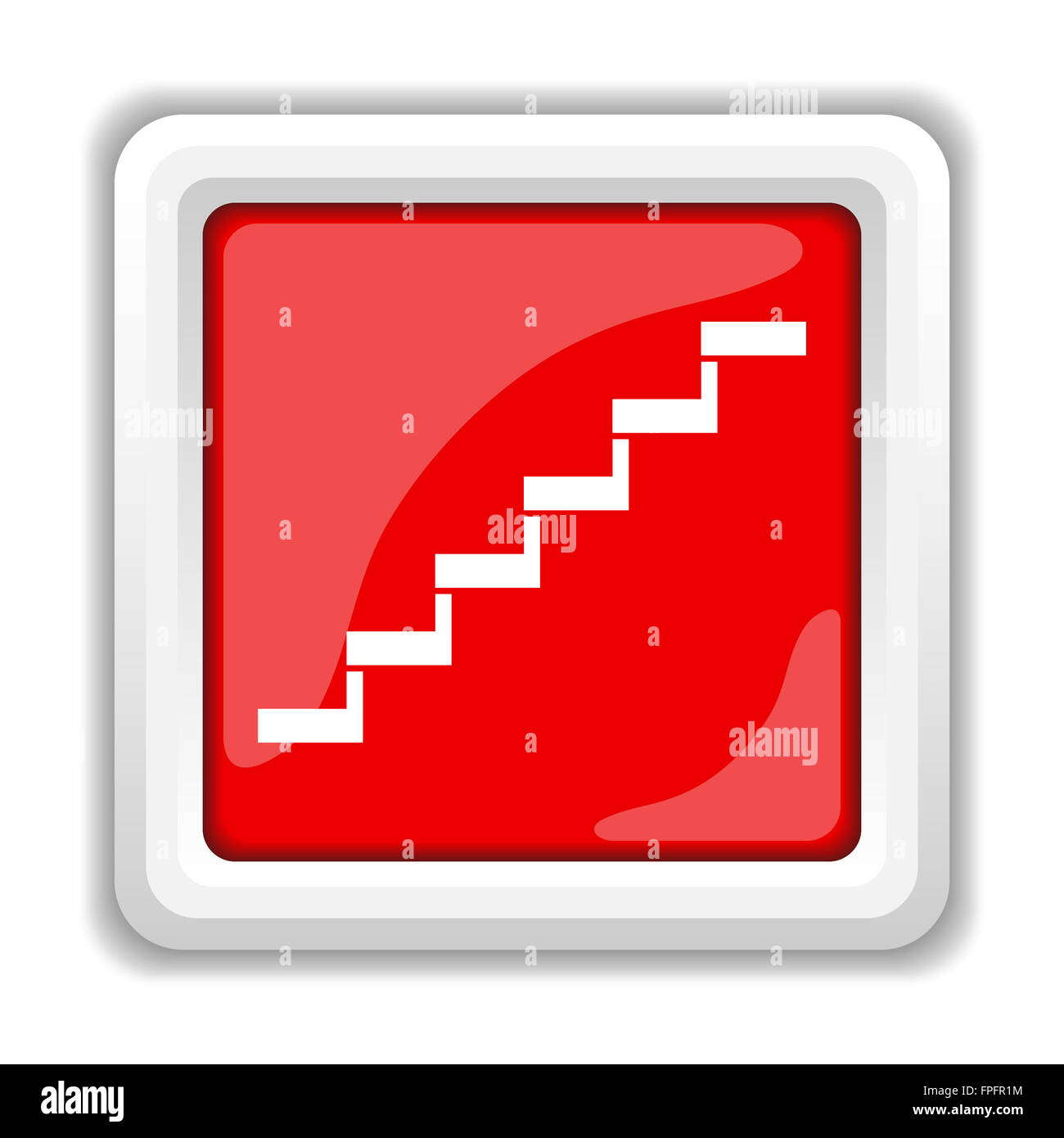 Stairs icon. Internet button on white background Stock Photo - Alamy