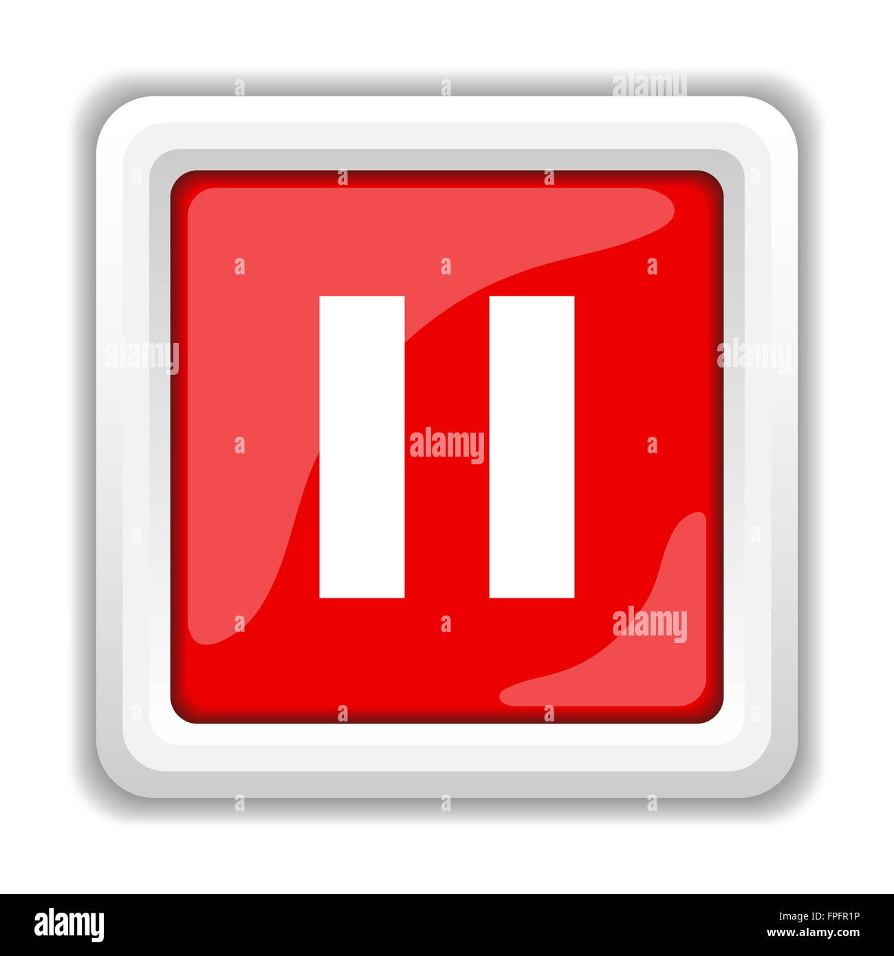 Pause icon. Internet button on white background Stock Photo - Alamy