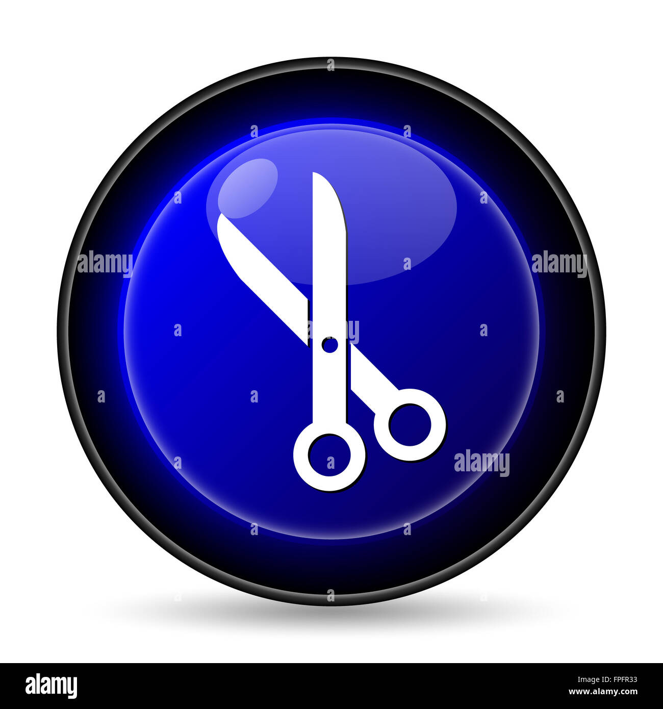 Cut icon. Internet button on white background Stock Photo - Alamy