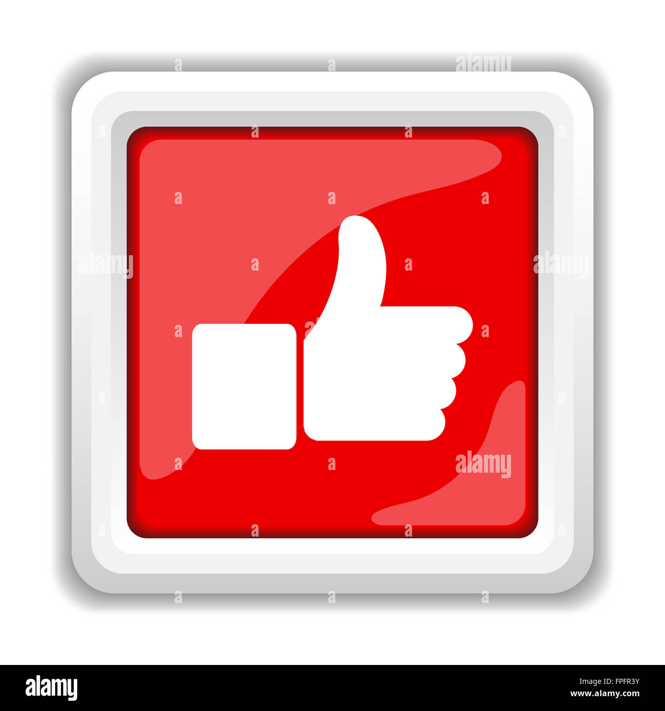 Thumb up icon. Internet button on white background Stock Photo - Alamy