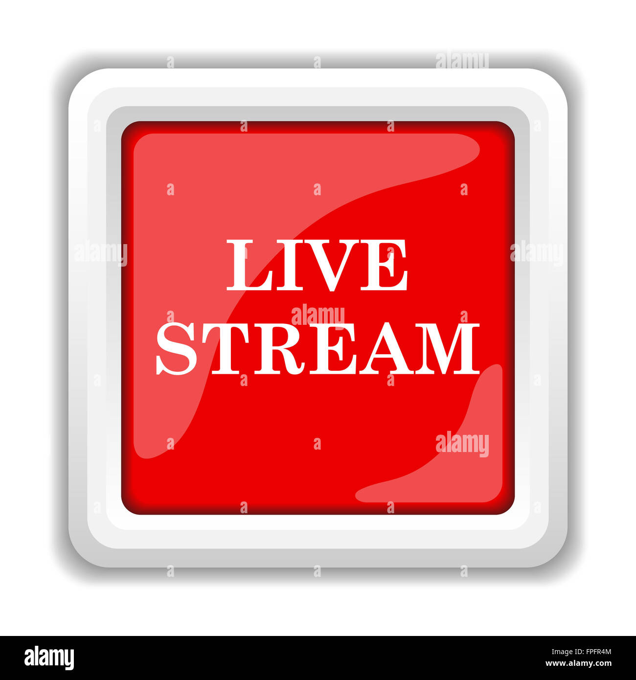 Live stream icon. Internet button on white background Stock Photo - Alamy