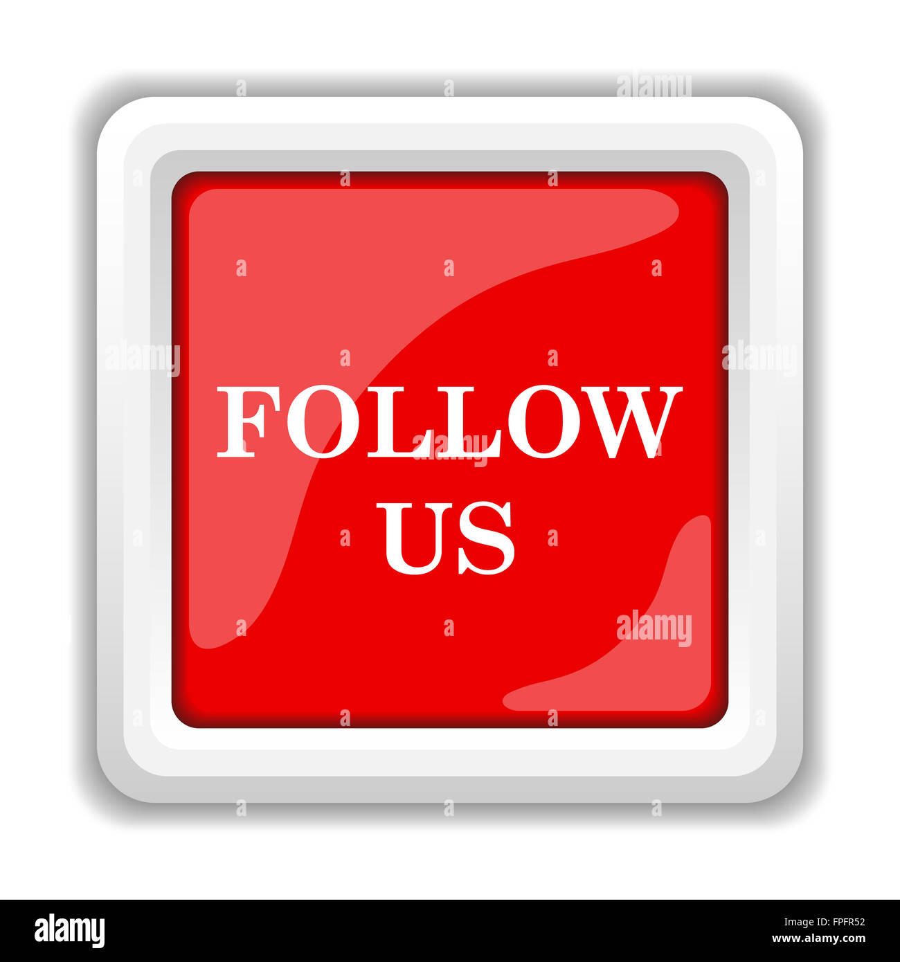 Follow us icon. Internet button on white background Stock Photo - Alamy