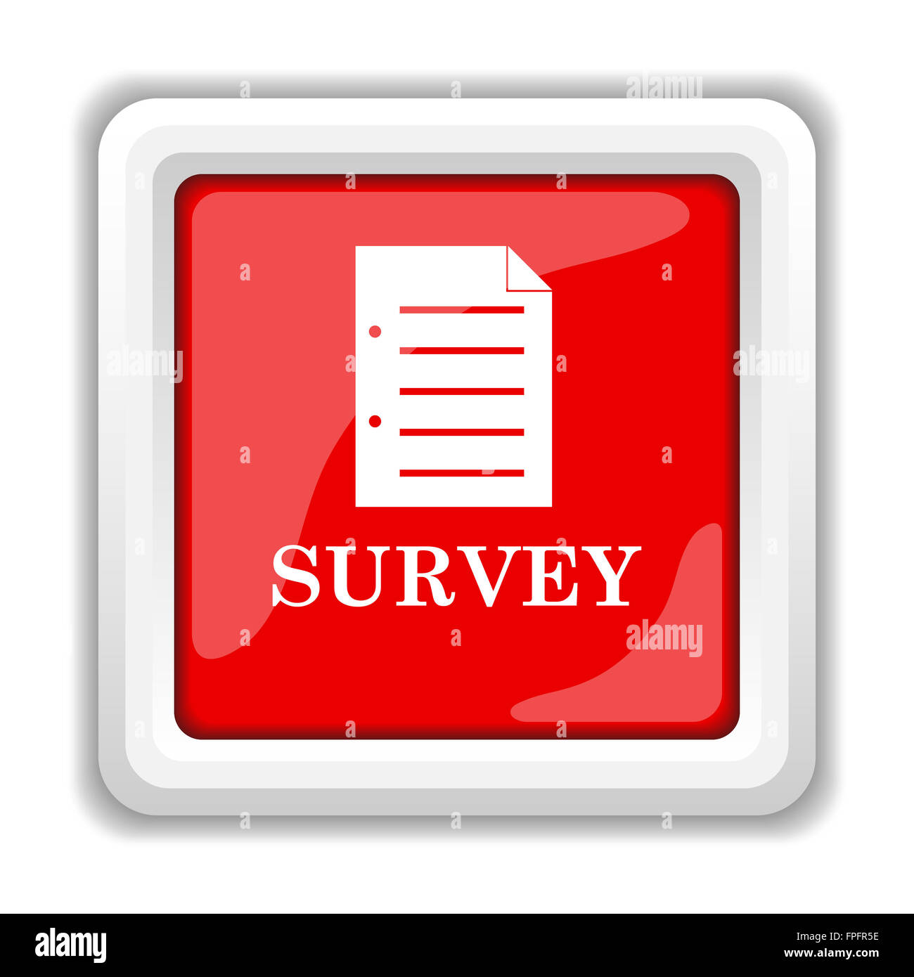 Survey icon. Internet button on white background Stock Photo - Alamy