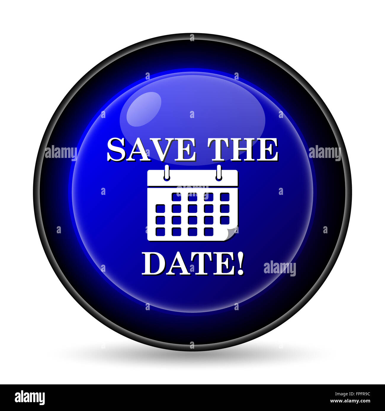 Save the date icon. Internet button on white background Stock Photo - Alamy