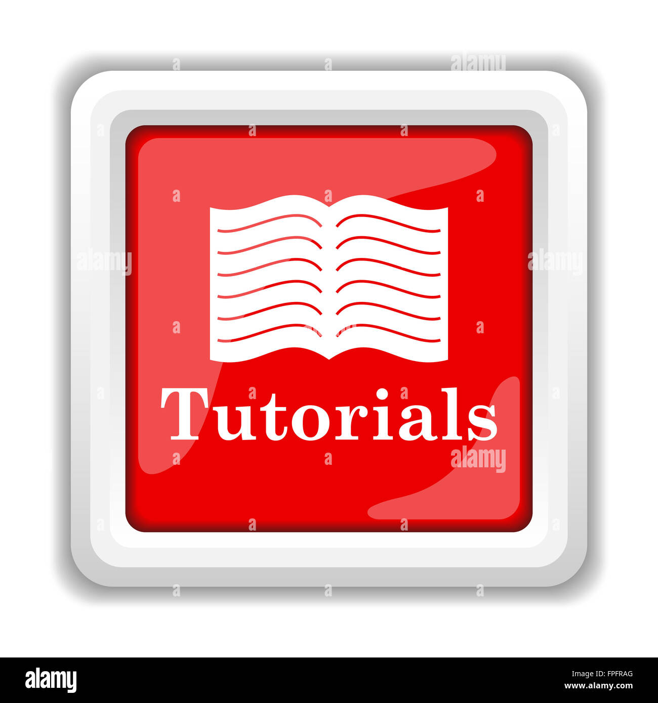 Tutorials icon. Internet button on white background Stock Photo - Alamy