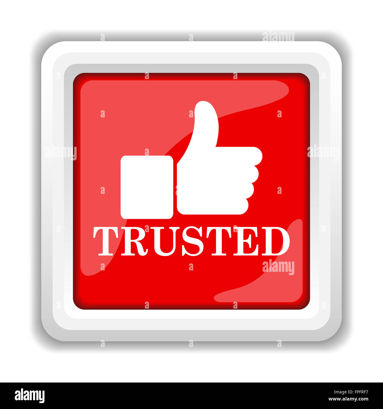 Trusted icon. Internet button on white background Stock Photo - Alamy