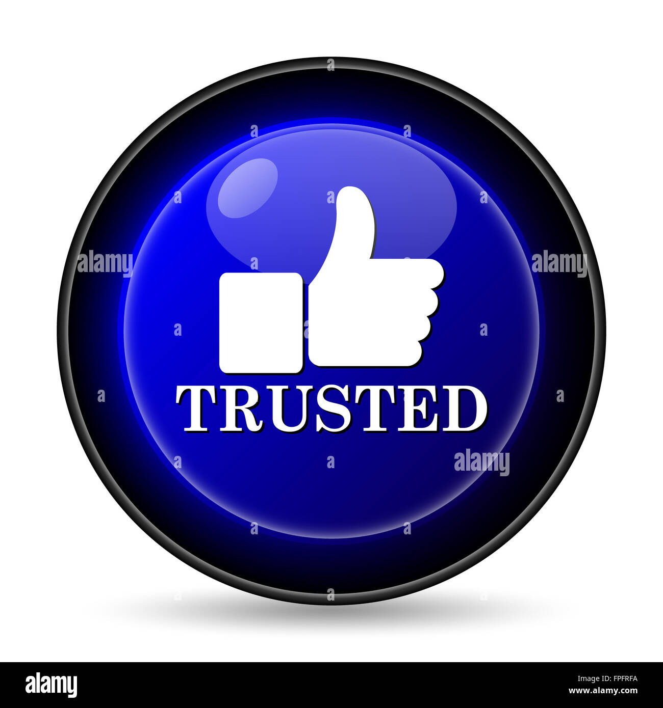 Trusted icon. Internet button on white background Stock Photo - Alamy