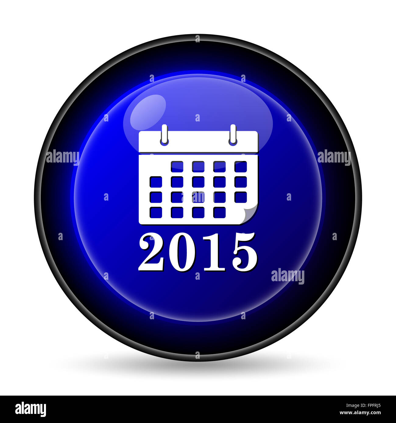 2015 calendar icon. Internet button on white background Stock Photo - Alamy