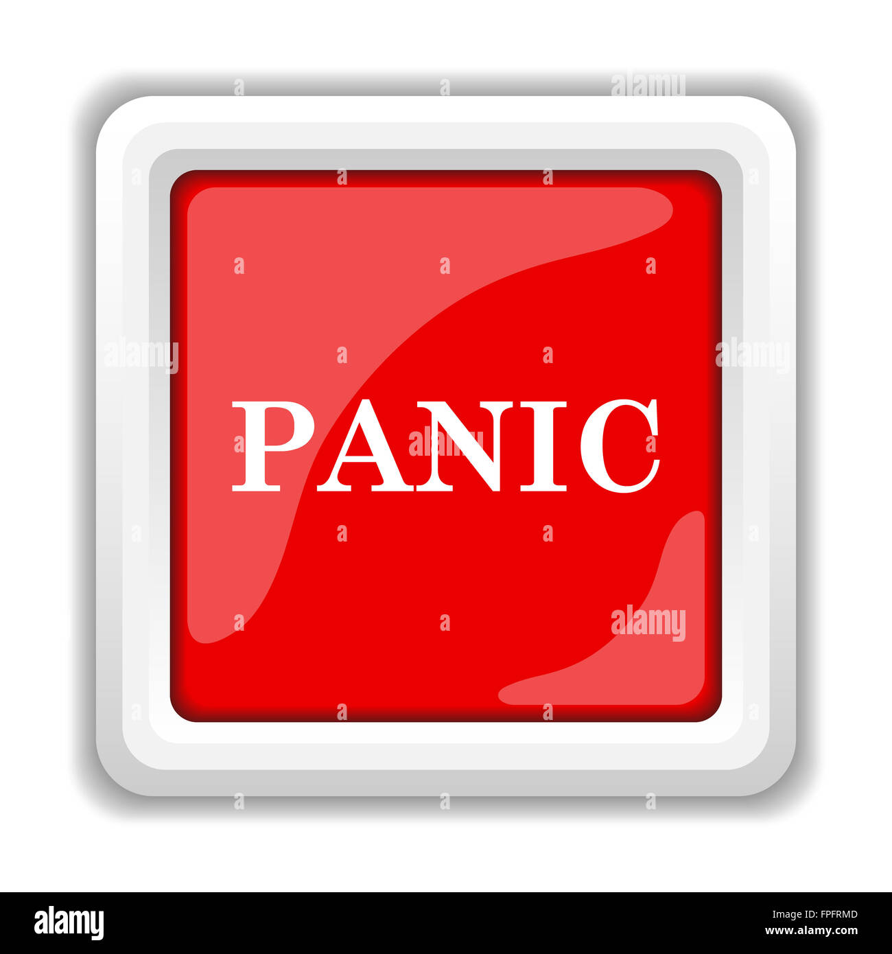 Panic icon. Internet button on white background Stock Photo - Alamy