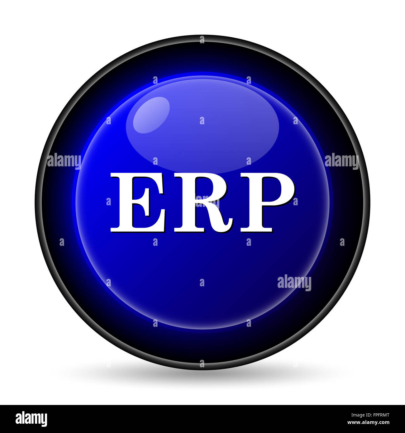ERP icon. Internet button on white background Stock Photo - Alamy
