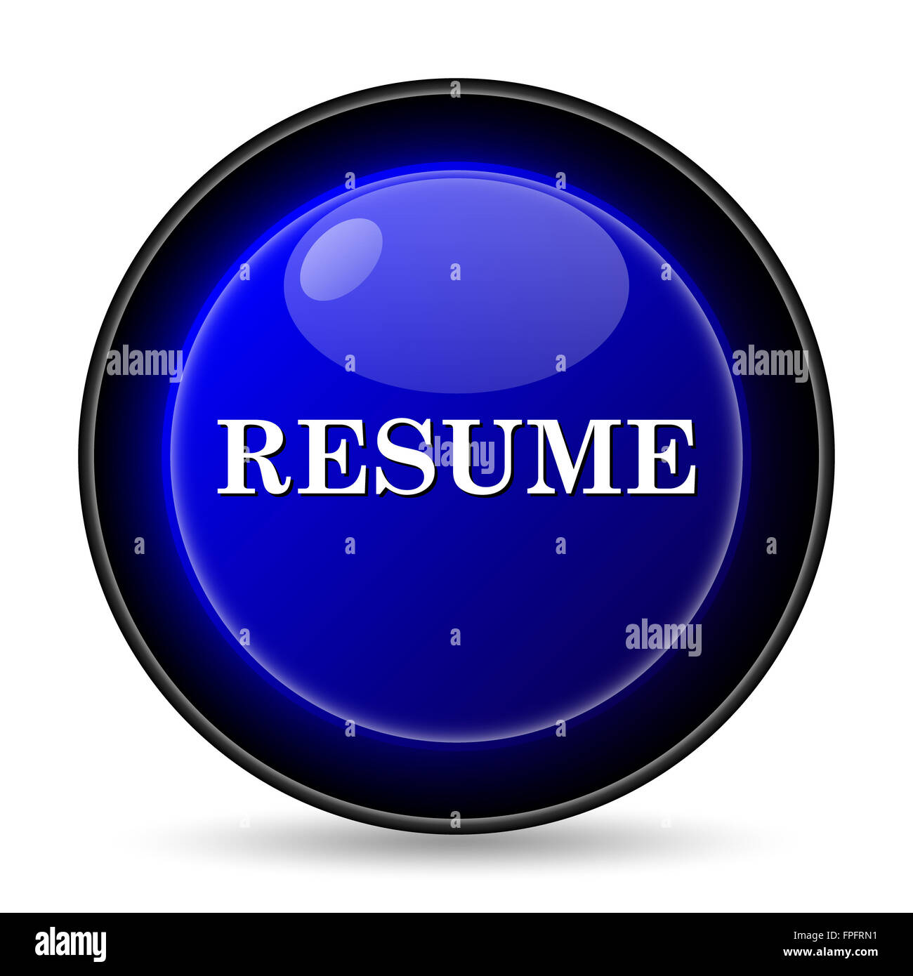 Resume icon. Internet button on white background Stock Photo - Alamy