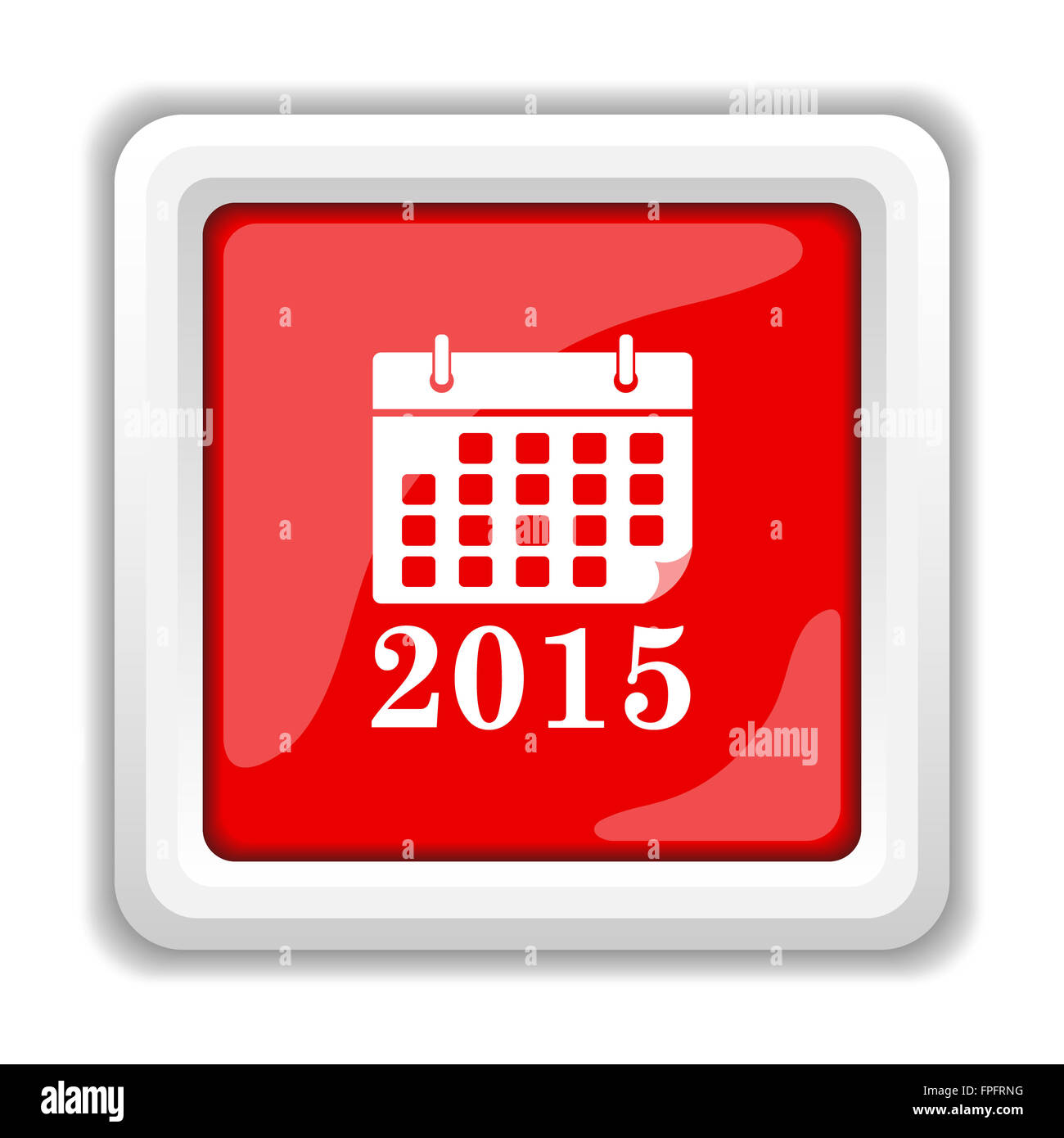 2015 calendar icon. Internet button on white background Stock Photo - Alamy