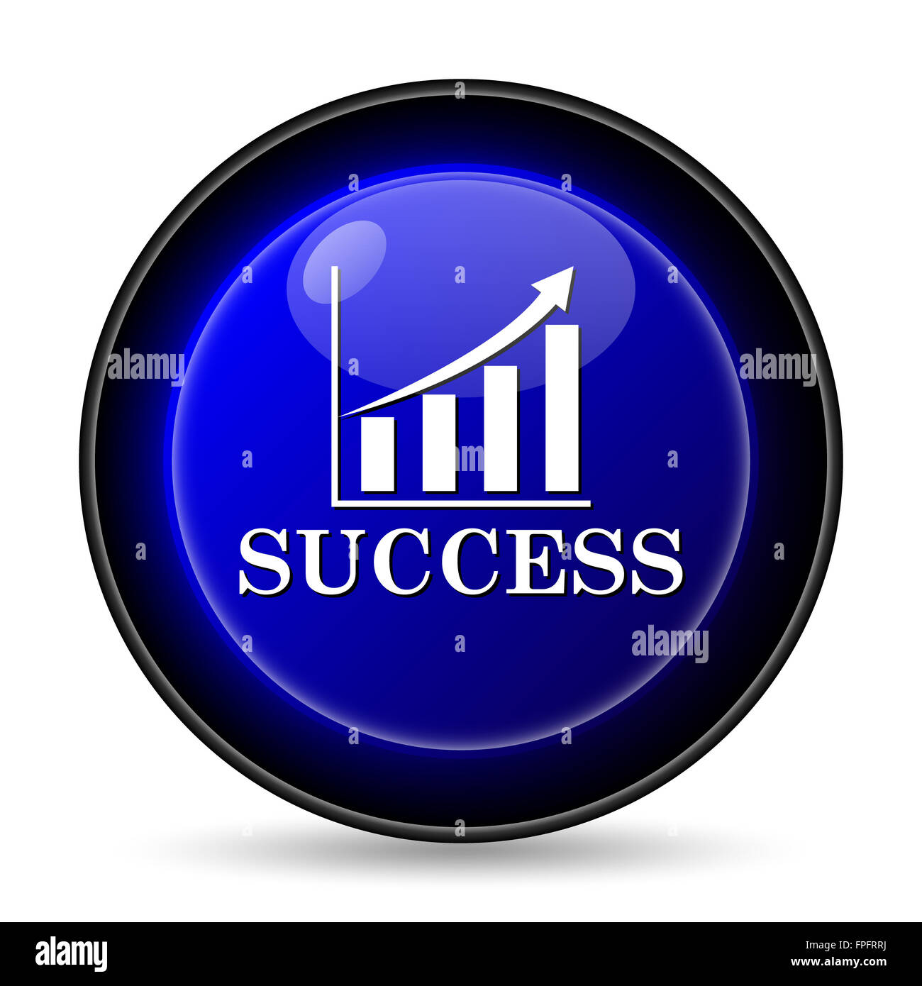 Success icon. Internet button on white background Stock Photo - Alamy