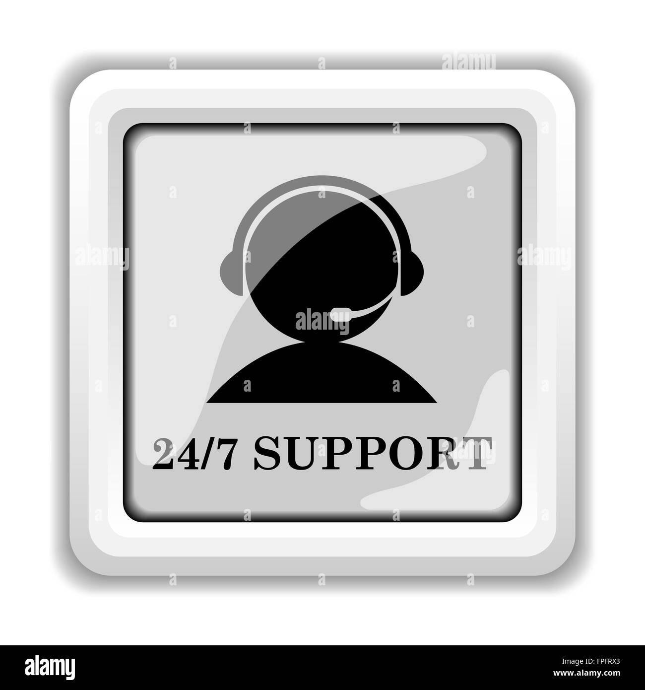 24-7 Support icon. Internet button on white background Stock Photo - Alamy