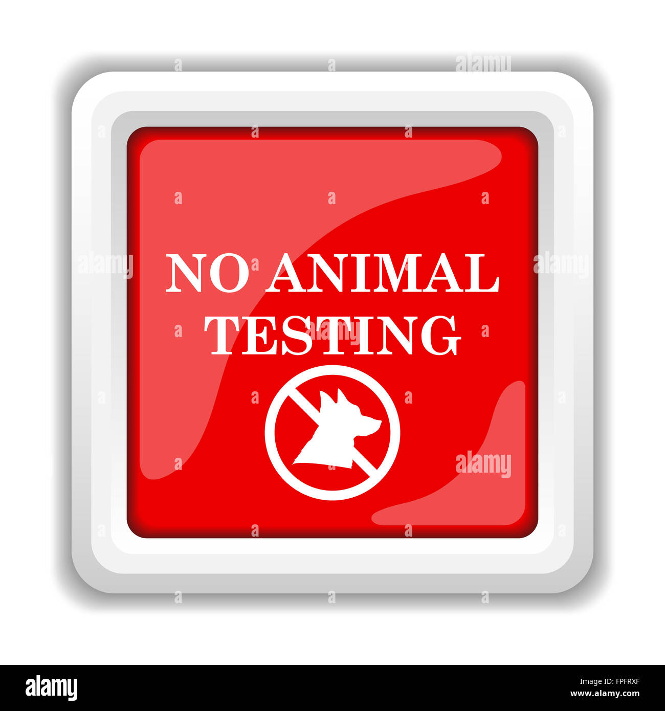 No animal testing icon. Internet button on white background Stock Photo ...