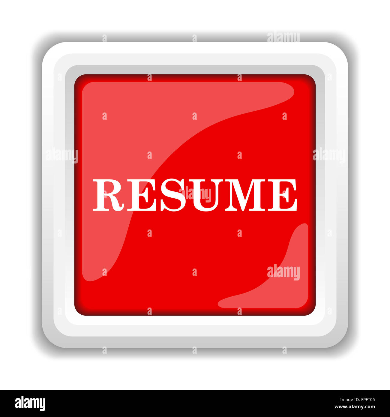 Resume icon. Internet button on white background Stock Photo - Alamy
