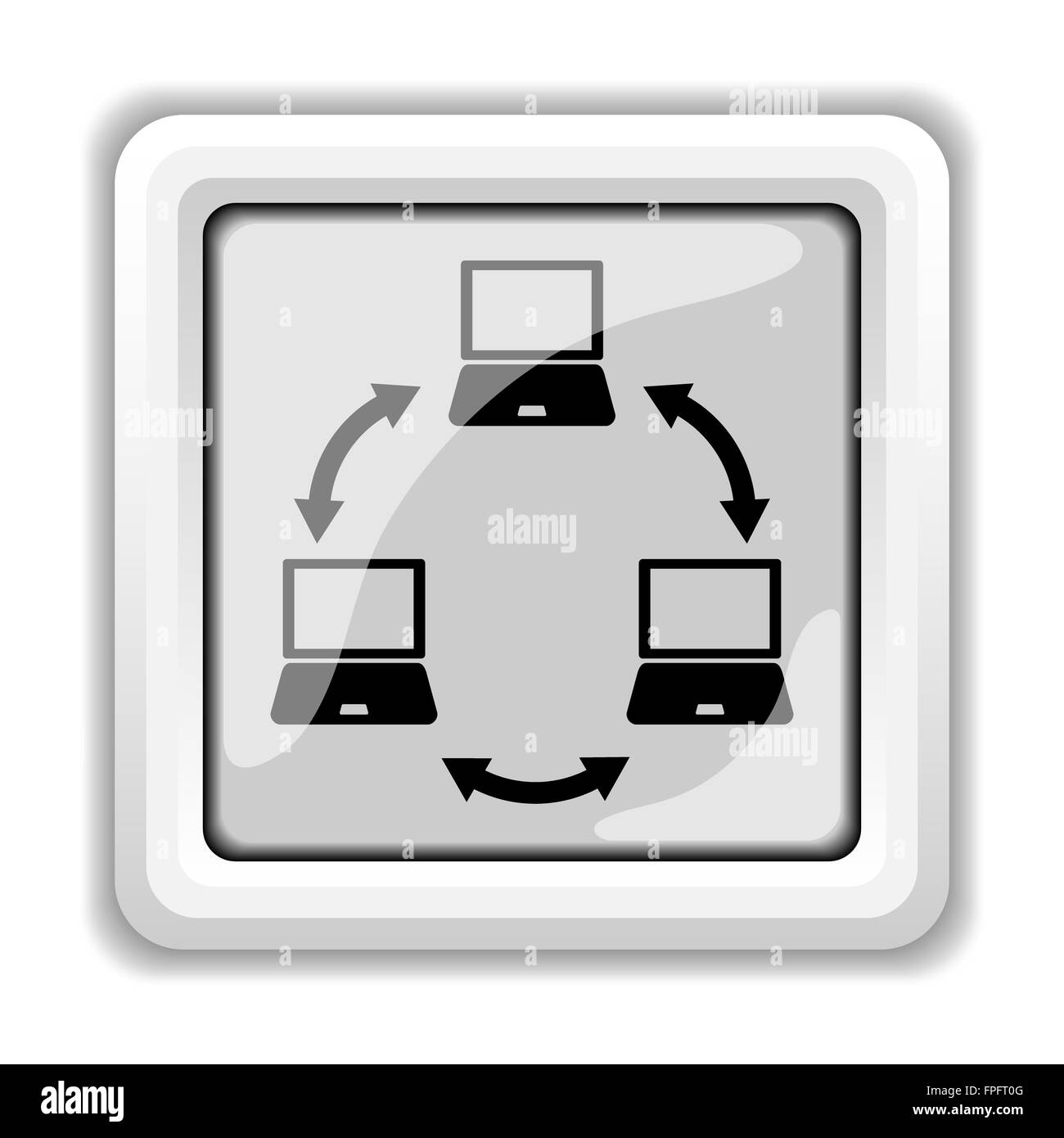 Computer network icon. Internet button on white background Stock Photo ...