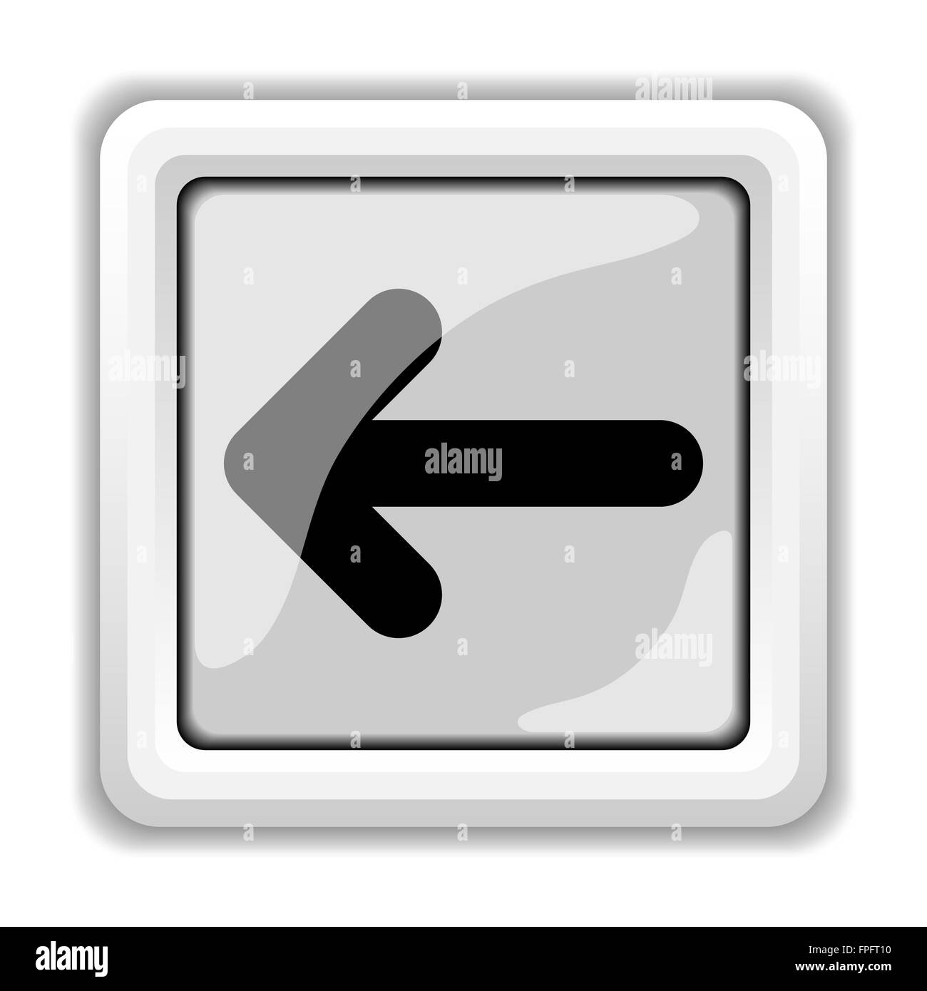 Left arrow icon. Internet button on white background Stock Photo - Alamy