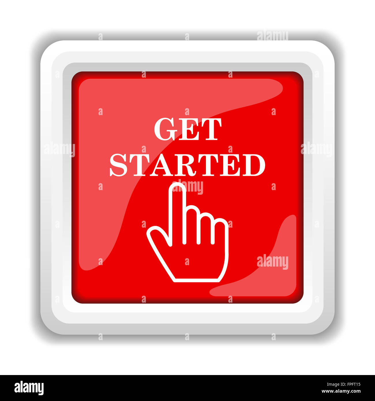 Get started icon. Internet button on white background Stock Photo - Alamy