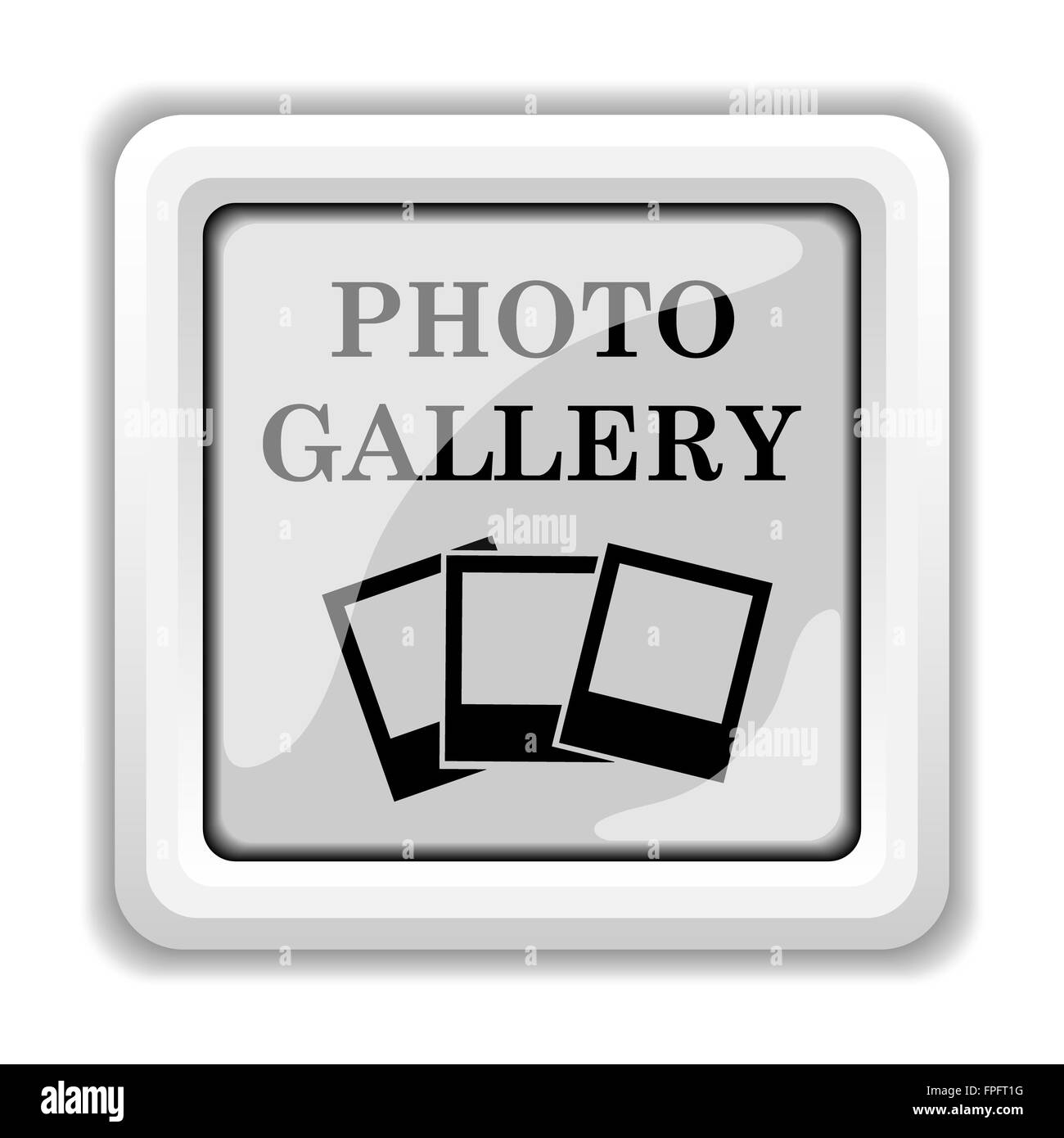 Photo gallery icon. Internet button on white background Stock Photo - Alamy